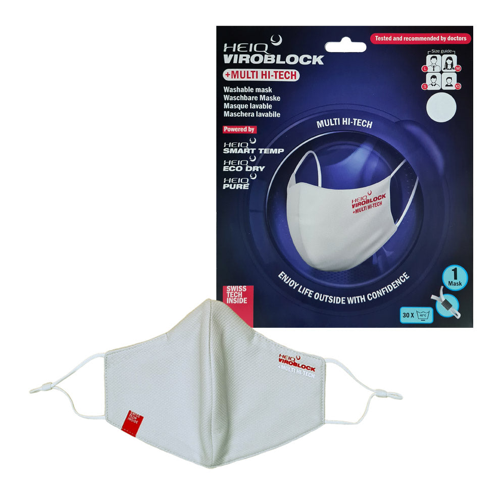 HeiQ Viroblock + Multi Hi-Tech Washable Mask Light Grey (XS/S/M/L) (Bu ...